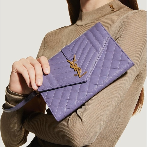 Yves Saint Laurent | Bags | Ysl Purple Clutch 0 Authentic Brand New ...